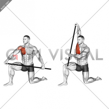 Half Kneeling PVC Pec Mobilization Stretch illustration