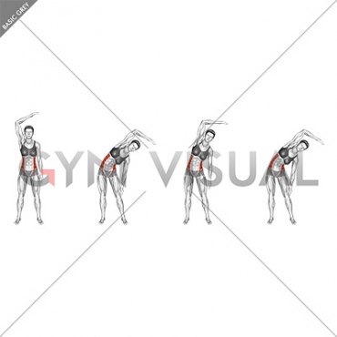 Standing Two Side Bend (bent arm) (female) illustration