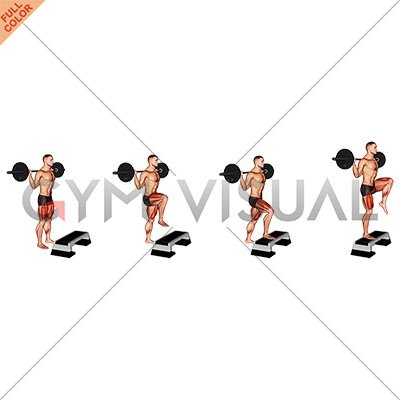 Barbell Knee Raise Step-Up